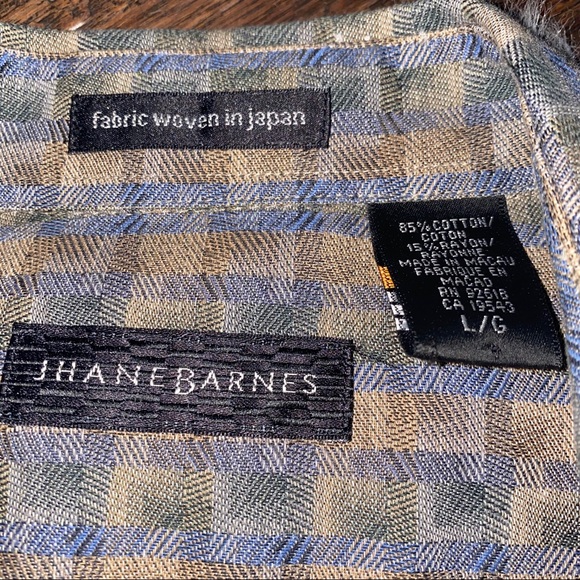 Jhane Barnes | Shirts | Jhane Barnes Large Shirt Long Sleeves Geometric ...